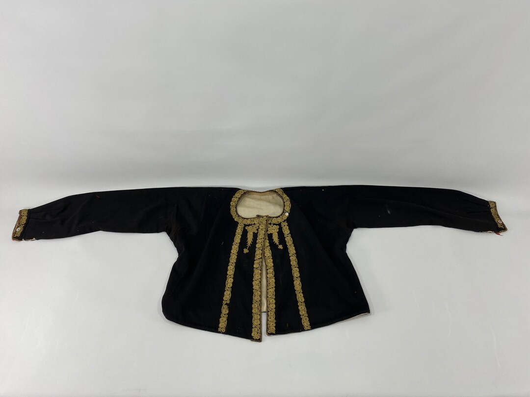 Antique Ottoman Hand Embroidered Cropped Jacket, Traditional Clothing ...