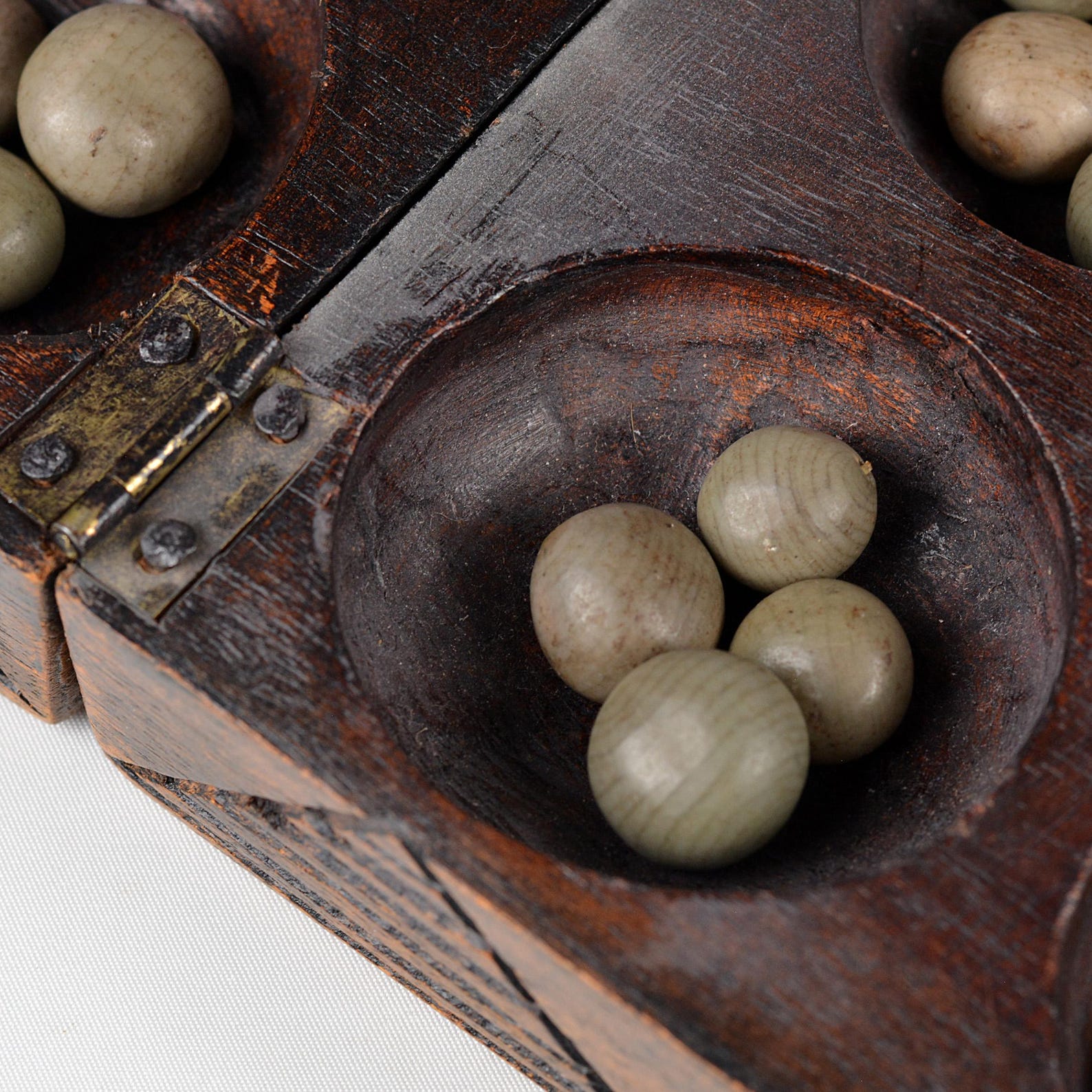 Vintage Hand Carved African Oware Game Board With Nicker Beans (18"/45 ...