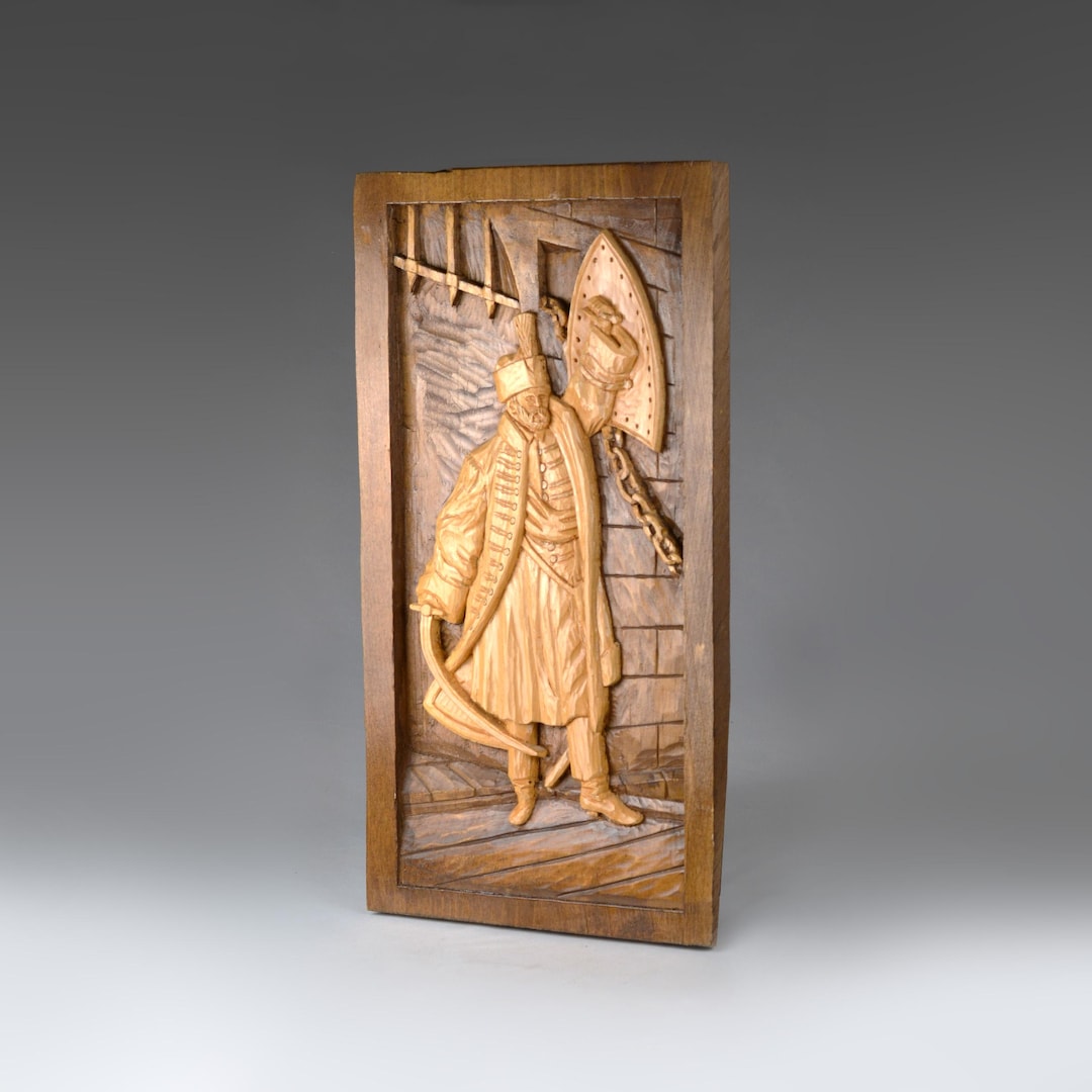 Rare Vintage Balkan Art Hand Carved Wall Hanging Wooden Panel Croatian ...