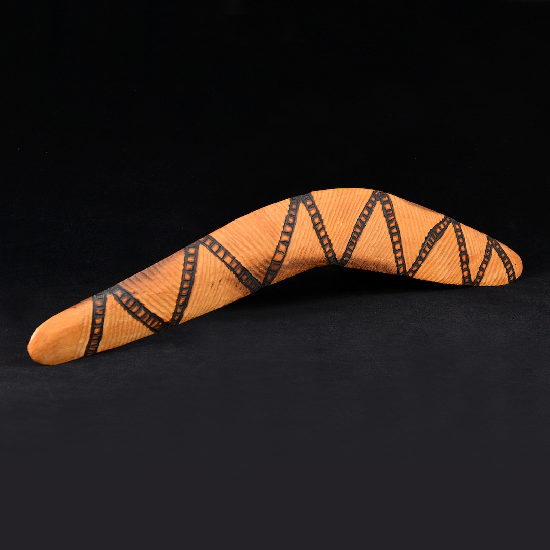 Authentic West Australian Aboriginal Hunting Boomerang With Pyrography ...