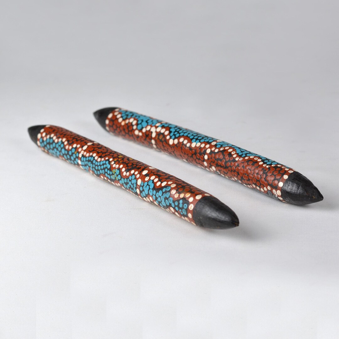 Vintage Aboriginal Australian Tribal Art Hand Painted Dot Art Hardwood ...