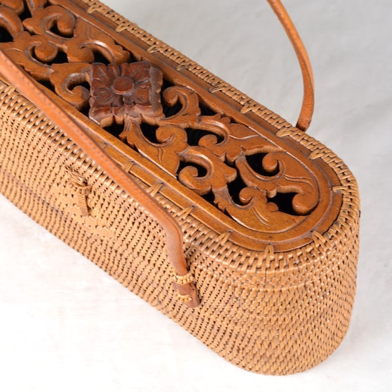 Vintage Southeast Asian Tropical Style Rattan Weaving… - Gem