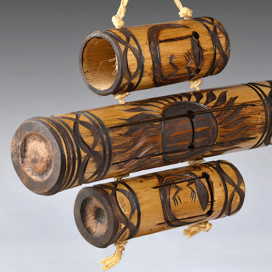Vintage Bamboo Teponaztli Drum Slit Drum: Mesoamerican Folk Instrument ...
