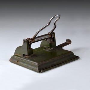 Rare Antique Cast Iron Paper Hole Punch Old Perforator Working Made in ...