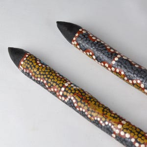 Vintage Aboriginal Australian Tribal Art Hand Painted Dot Art Hardwood ...