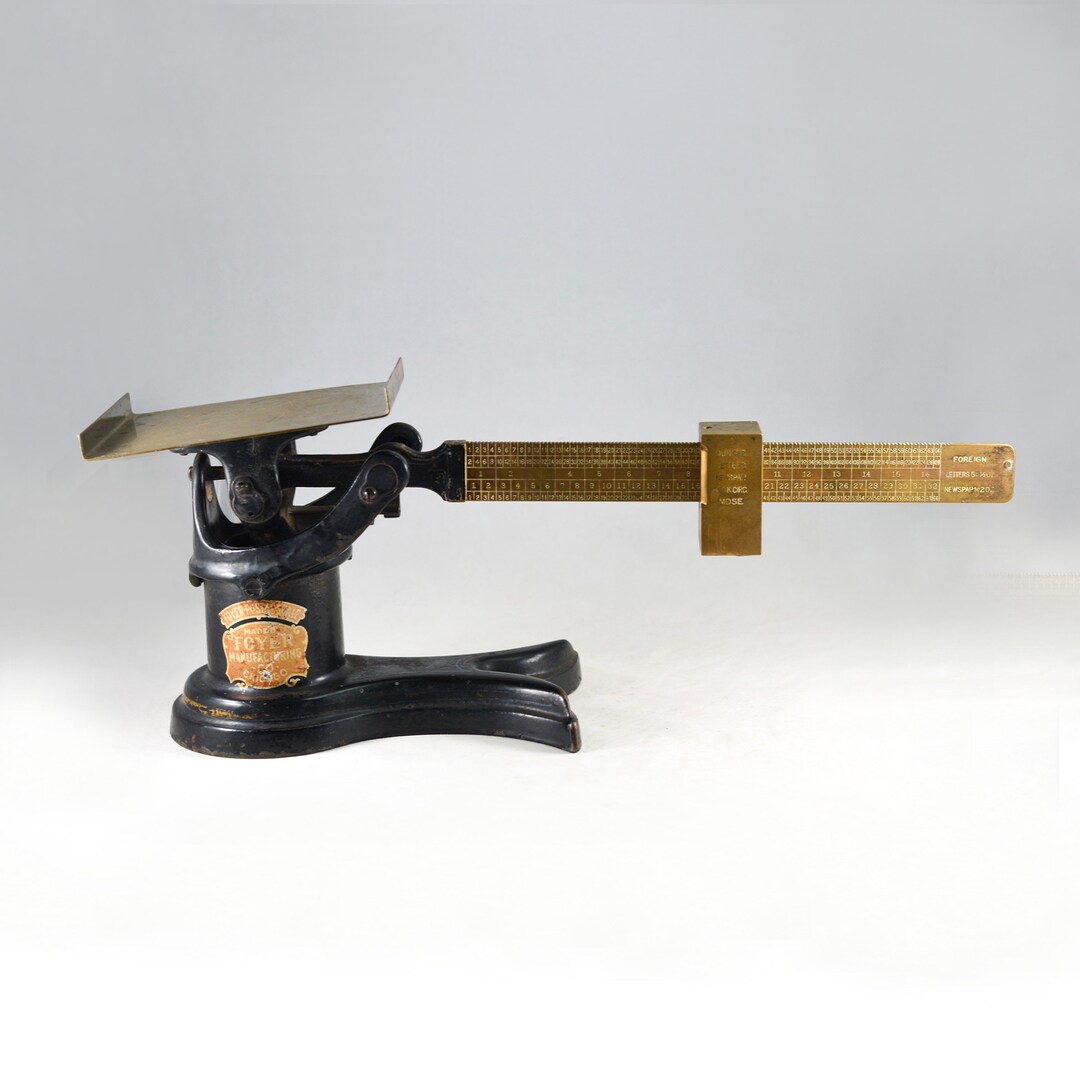 Very Heavy Antique Cast Iron & Brass Foyer Postal Scale Crow's Foot ...