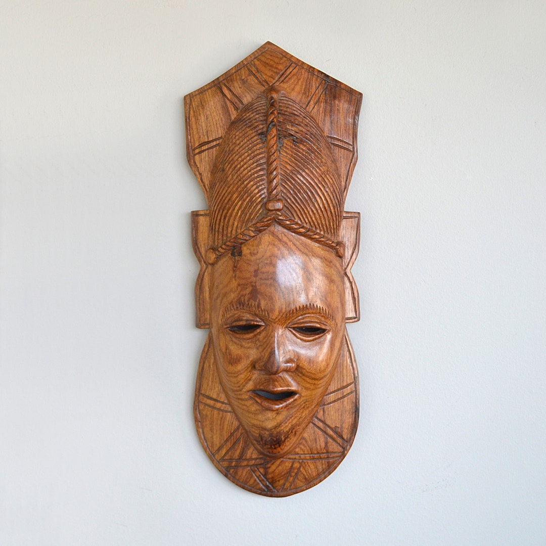 Vintage West African Tribal Art Senegalese Hand Carved Mahogany Mask ...