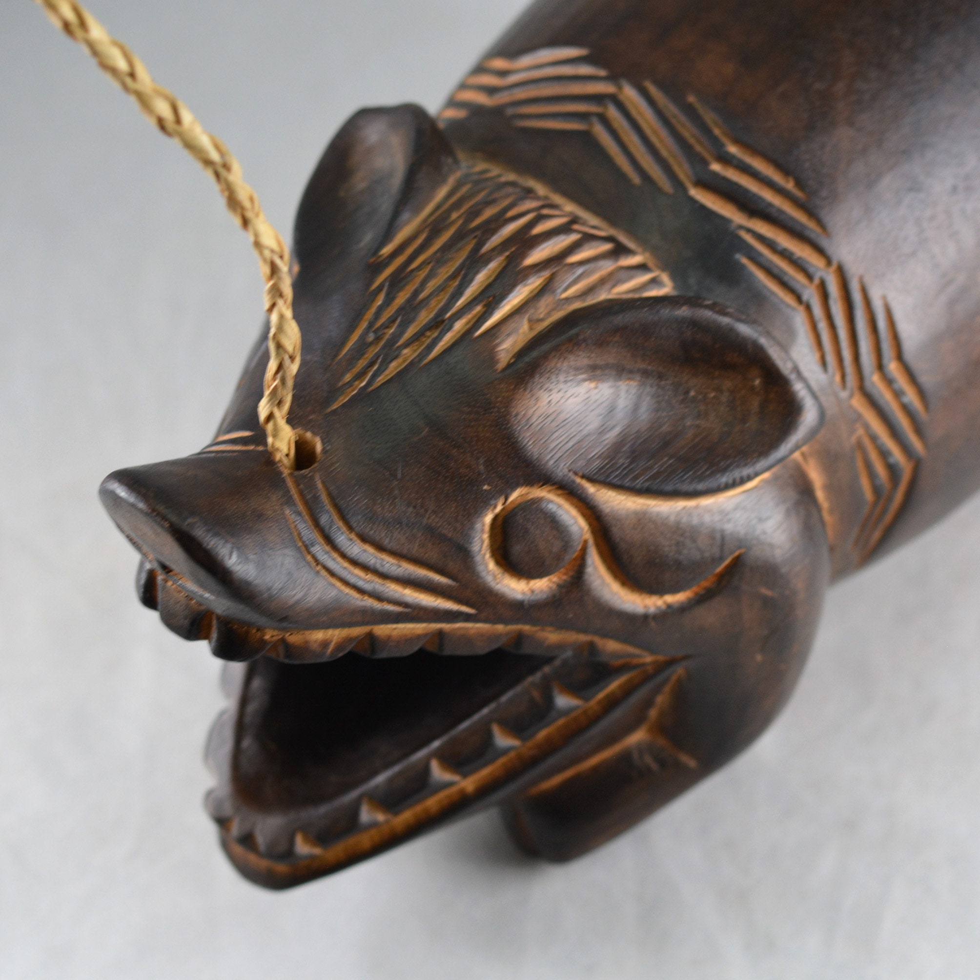 Rare Philippine Ethnic Tribal Art Hand Carved Wood and Hide - Etsy