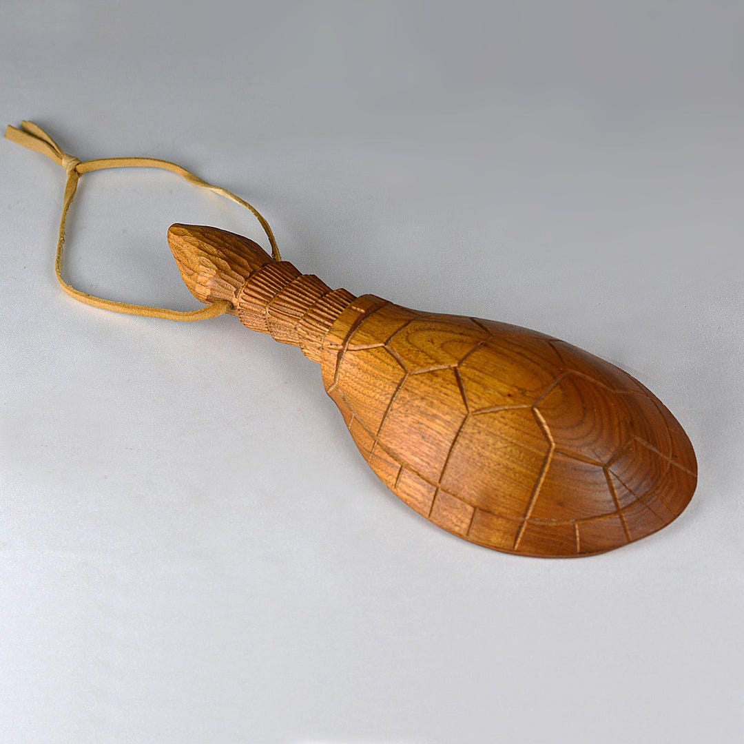Vintage Iroquois Carved Wood Snapping Turtle Rattle: Native American ...