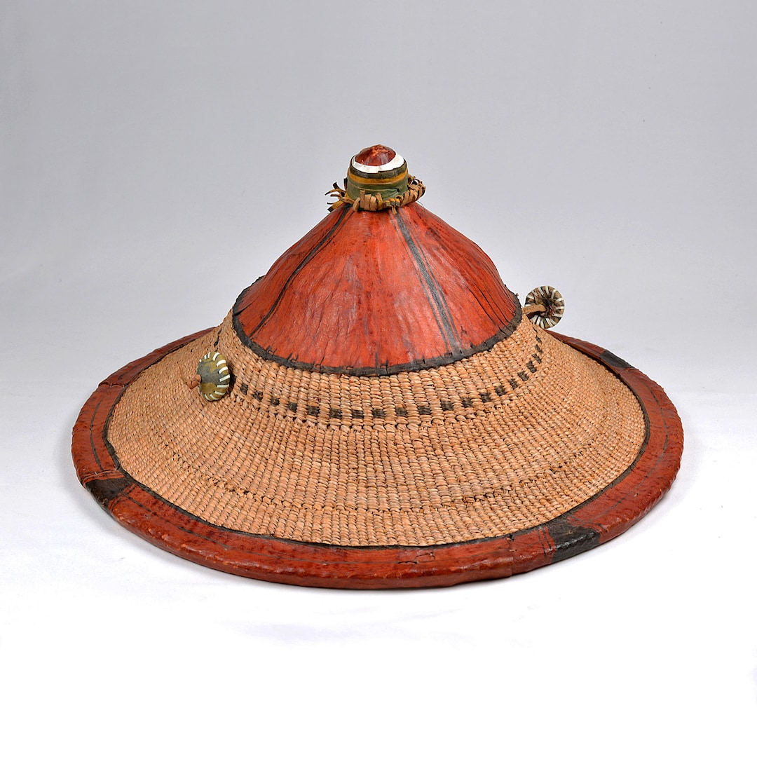 Large Vintage African Folk Crafts Natural Woven Traditional Mali Hat ...