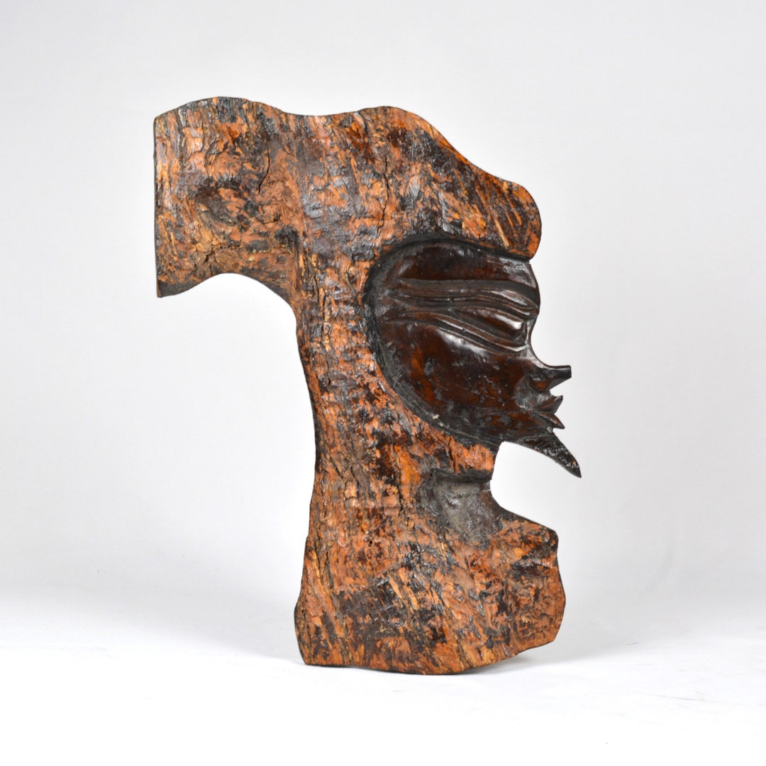 Rare Rustic Farmhouse Style Hand Carved Natural Wooden Sculpture Wall ...