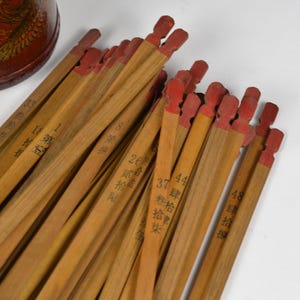 Vintage Chinese Fortune Telling Sticks With Case and Book All 60 Sticks ...
