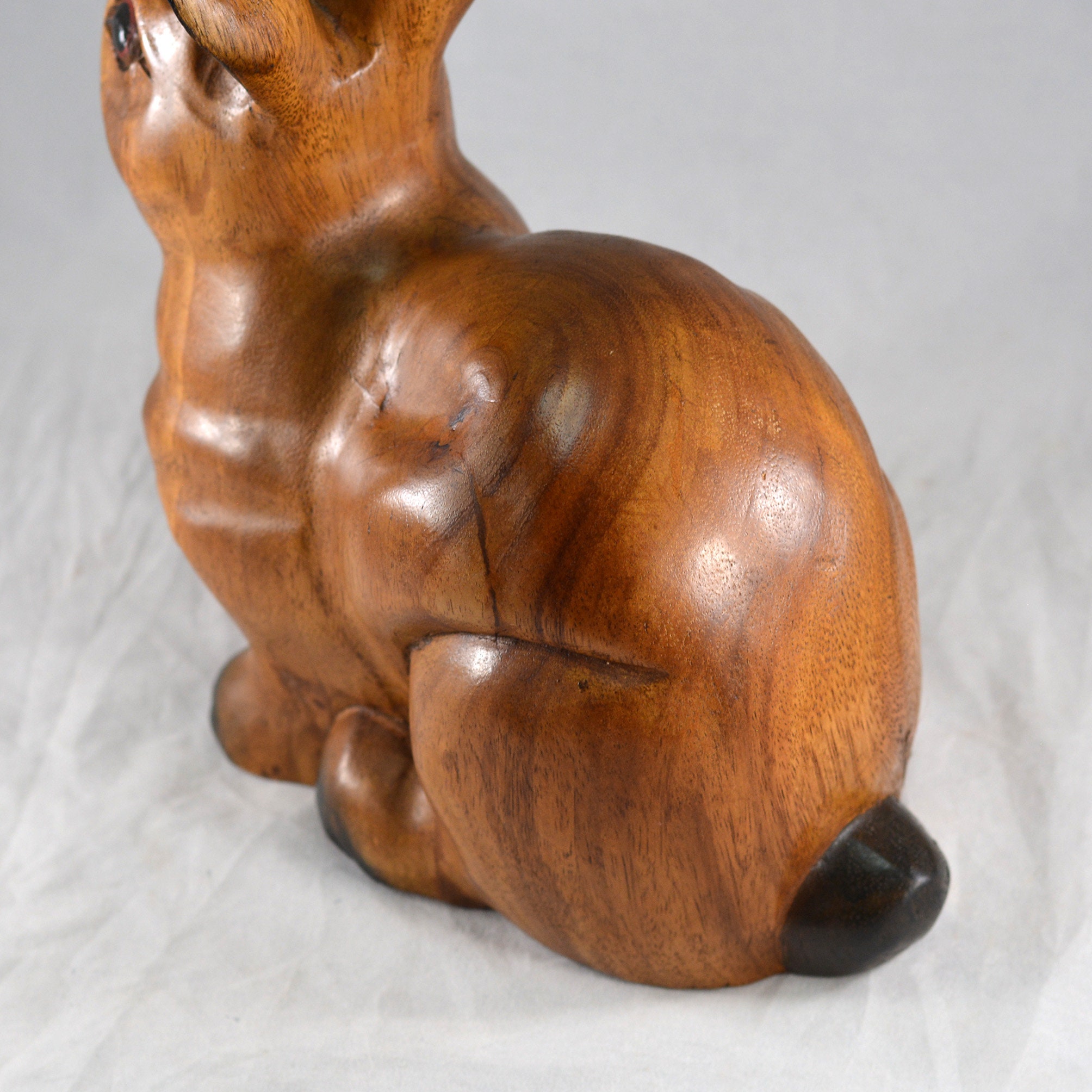 Hand-carved Suar Wood Rabbit Sculpture From Indonesian | Etsy