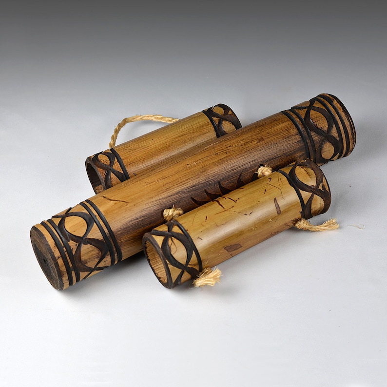 Vintage Bamboo Teponaztli Drum Slit Drum: Mesoamerican Folk Instrument ...