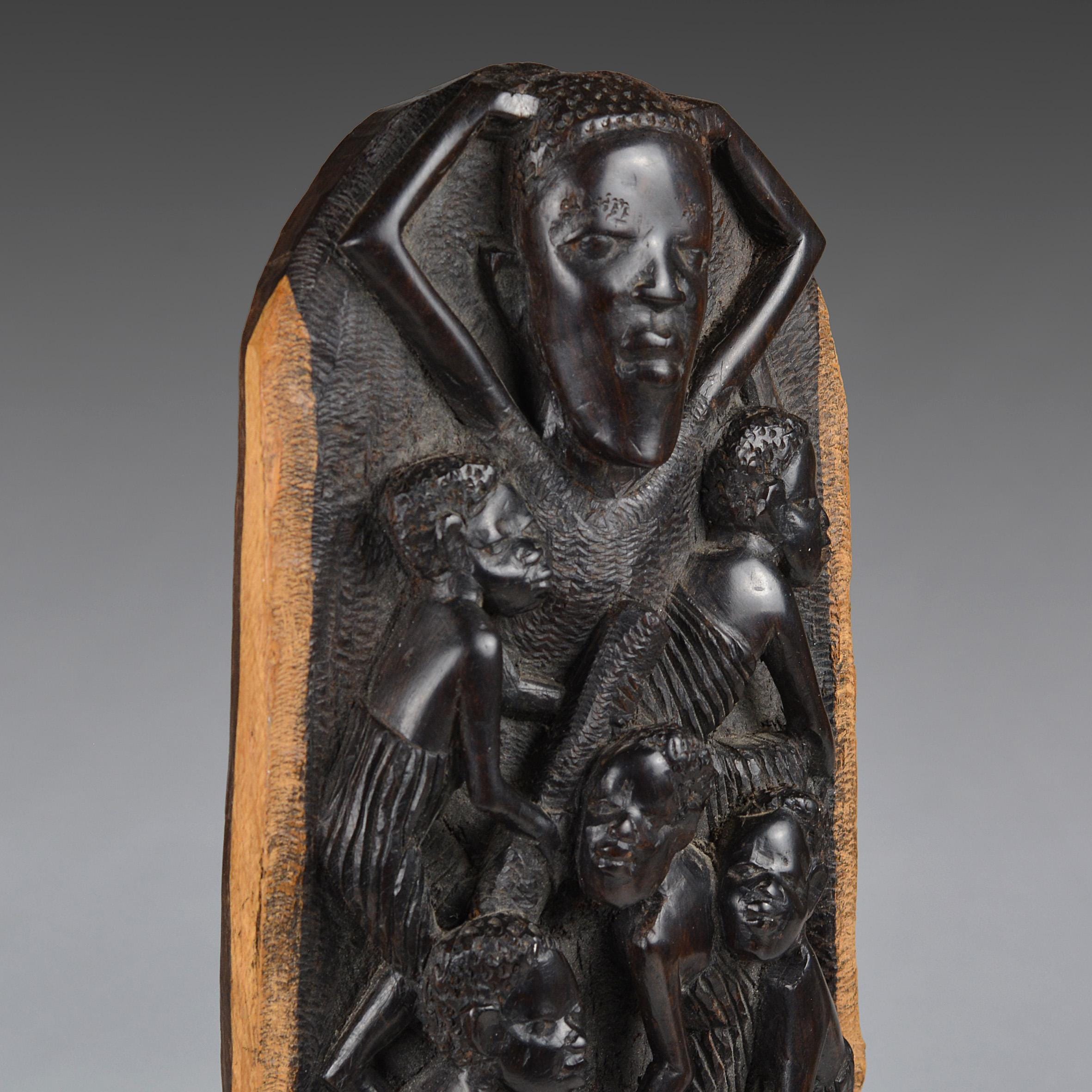 Vintage Makonde Ebony Tree of Life Sculpture: Tanzanian Tribal Art (11. ...