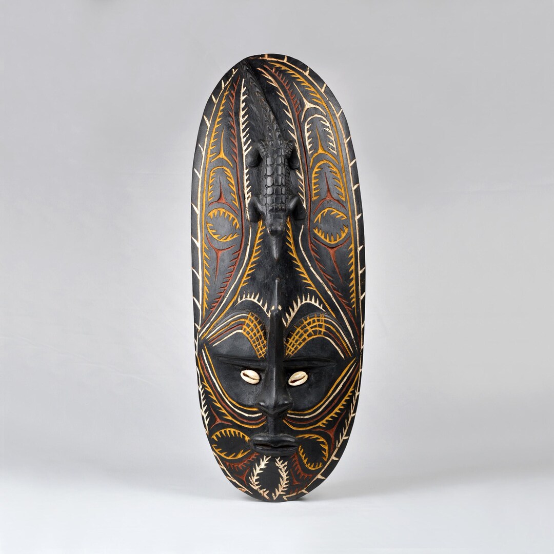 Rare Large Melanesian Tribal Art Handmade Sepik River Spirit Mask With ...