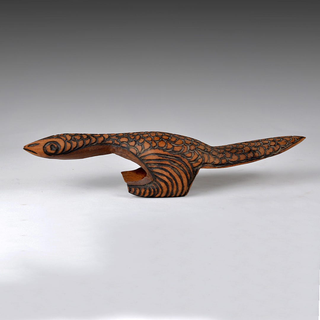 Vintage Aboriginal Pokerwork Animal Sculpture: Handcrafted Australian ...