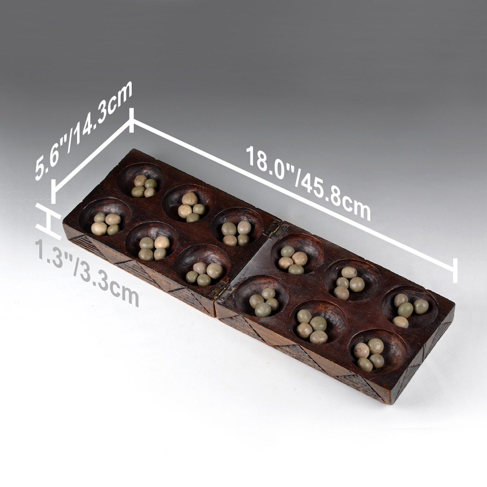 Vintage Hand Carved African Oware Game Board With Nicker Beans (18"/45 ...