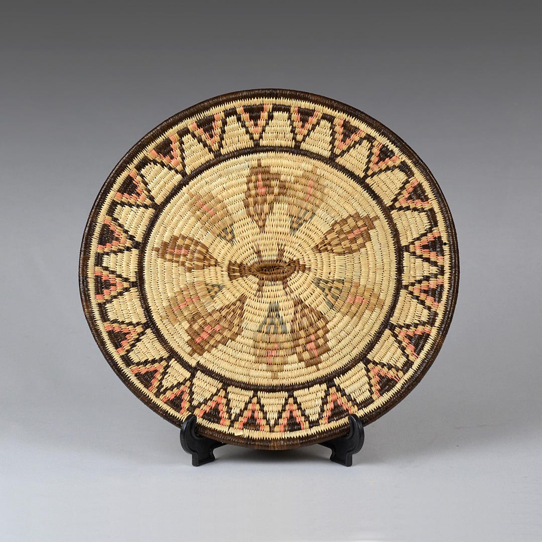 South African Folk Art Hand Woven Zulu Coil Plate Made From Palm Leaves ...