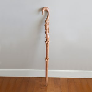 Hand Carved Hardwood African Tribal Face Walking Stick Cane 38.6"/98 Cm ...