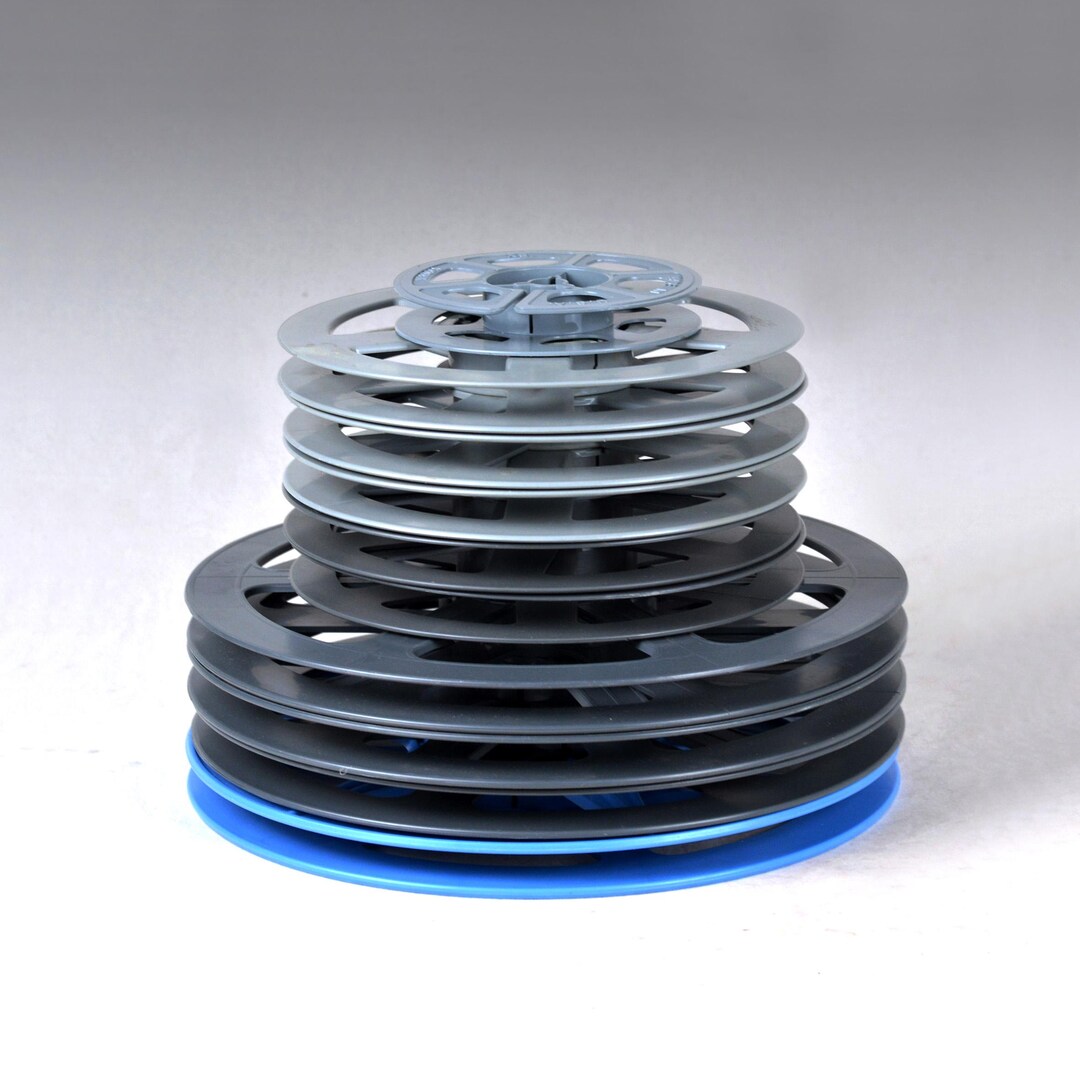 10 Vintage Super-8 Blue and Gray Plastic Movie Film Reels Made in U.S.A ...