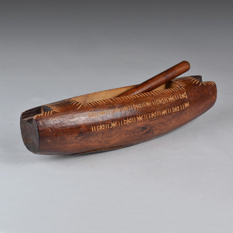 Hand Carved Wooden Fijian Slit Drum Lali, Vintage Melanesian Tribal Art ...