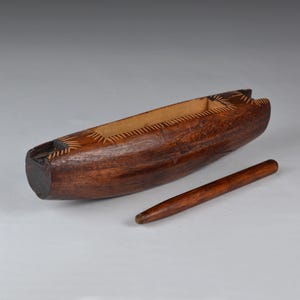 Hand Carved Wooden Fijian Slit Drum Lali, Vintage Melanesian Tribal Art ...