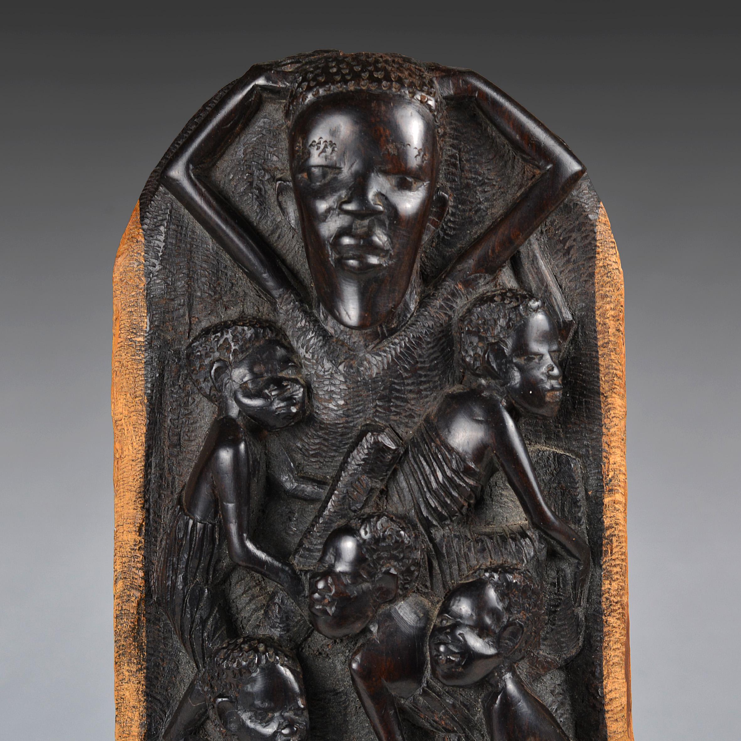 Vintage Makonde Ebony Tree of Life Sculpture: Tanzanian Tribal Art (11. ...
