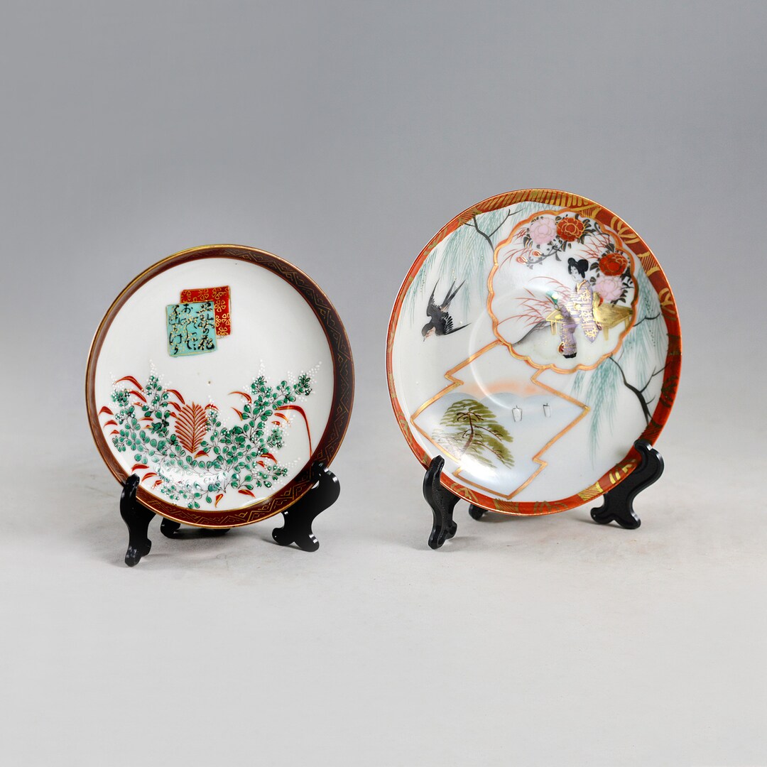 Pair of Small Vintage Japanese Hand Painted Plates Circa 1900s-1940s - Etsy