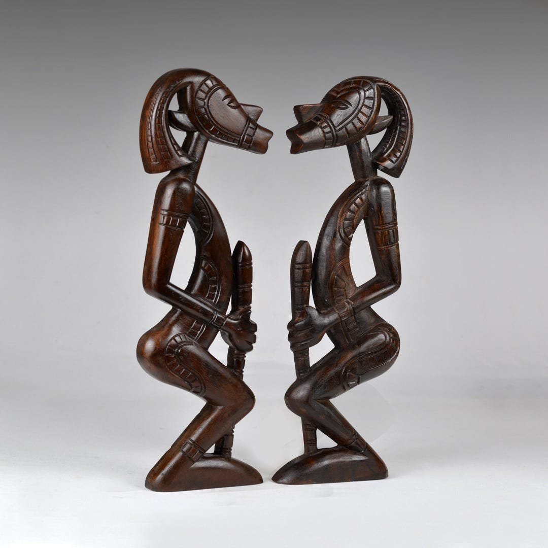 Rare West African Tribal Art Hand Carved Senufo People Ceremonial Dance ...