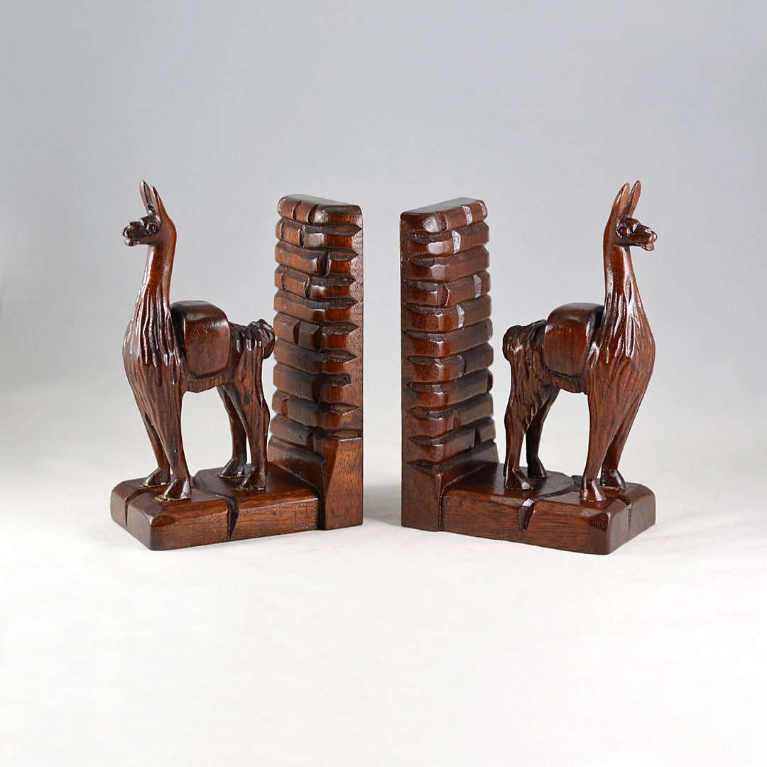 Pair of Vintage Peruvian Folk Art Hand Carved Wooden Sculpture - Etsy