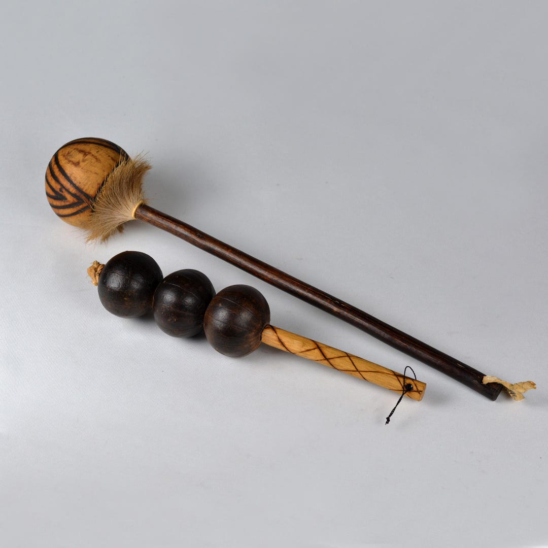African Folk Instruments African Zulu Gourd Rattle Burnt Geometric ...