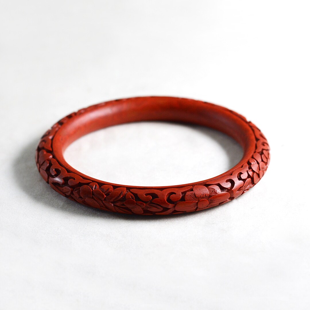 1970-1980s Vintage Hand Carved Chinese Carved Lacquer diaoqi Floral ...