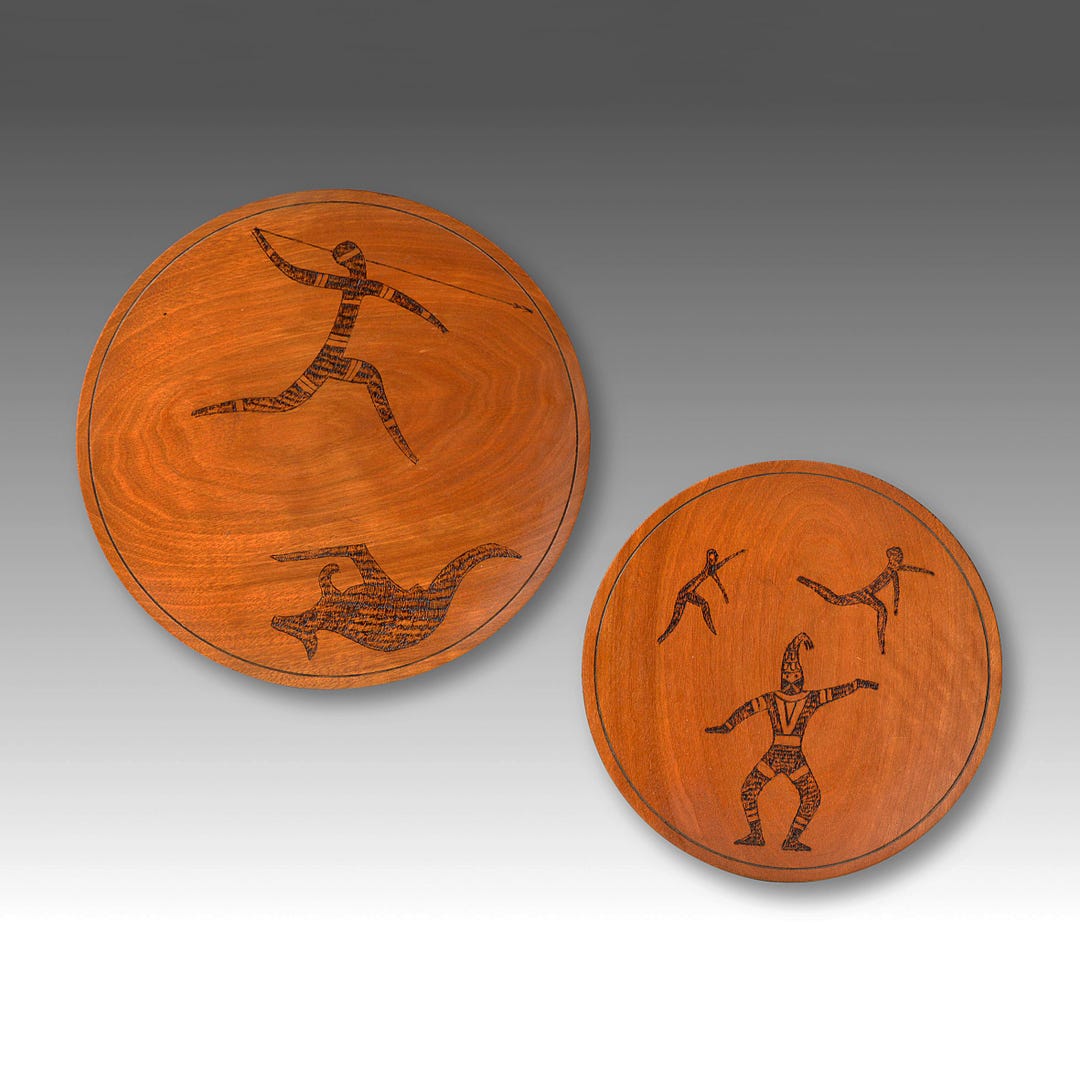 Vintage Australian Aboriginal Folk Art Handmade Rock Art (cave Painting ...