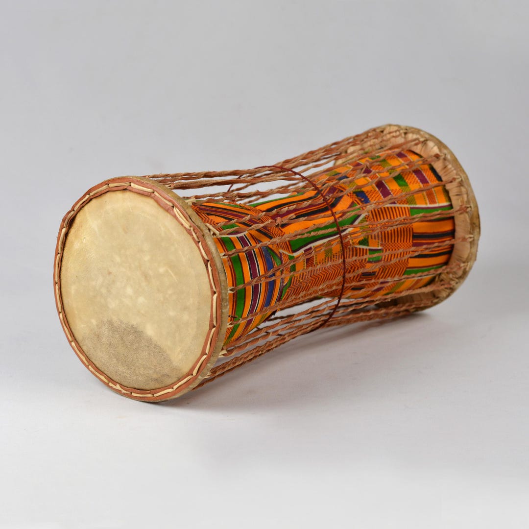 Vintage West African Folk Music Instrument Handmade Hausa Talking Drum ...