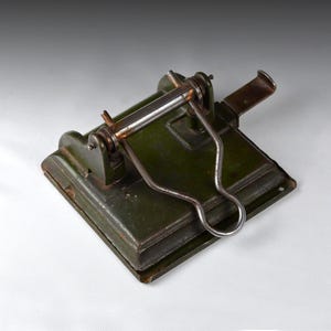 Rare Antique Cast Iron Paper Hole Punch Old Perforator Working Made in ...