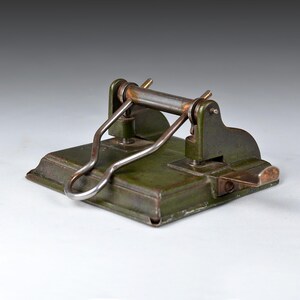 Rare Antique Cast Iron Paper Hole Punch Old Perforator Working Made in ...
