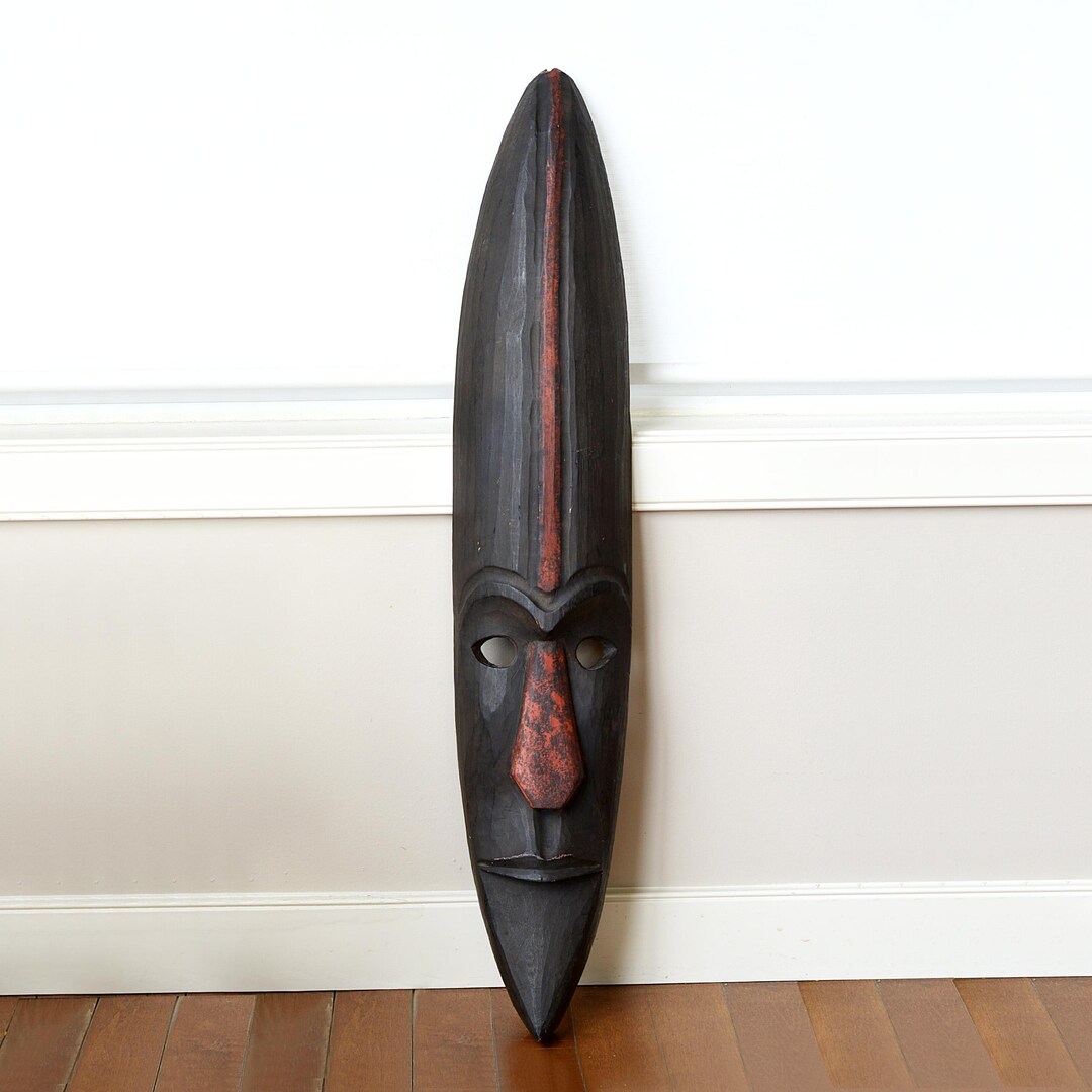 Large Vintage Hand Carved Wooden Wall Hanging Mask 38.8”/98.5cm (N3481 ...