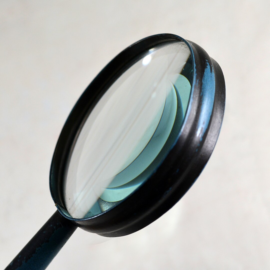 Very Old Magnifying Glass / Desktop Magnifier With Metal Handle - Etsy