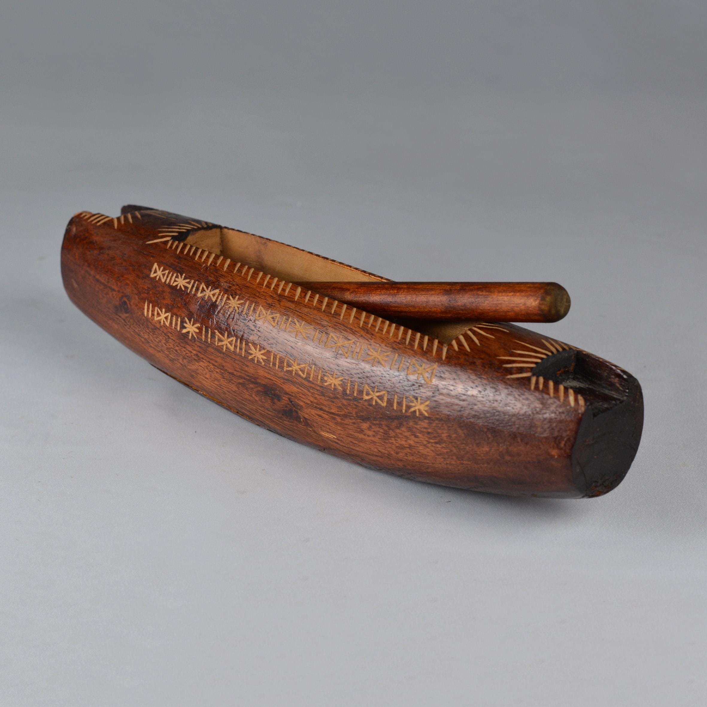 Hand Carved Wooden Fijian Slit Drum Lali, Vintage Melanesian Tribal Art ...