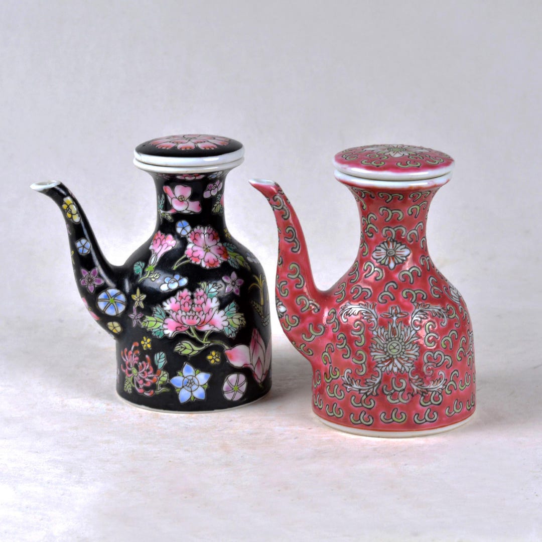 1970s Vintage Chinese Traditional Famille Rose Longevity Mun Shou ...