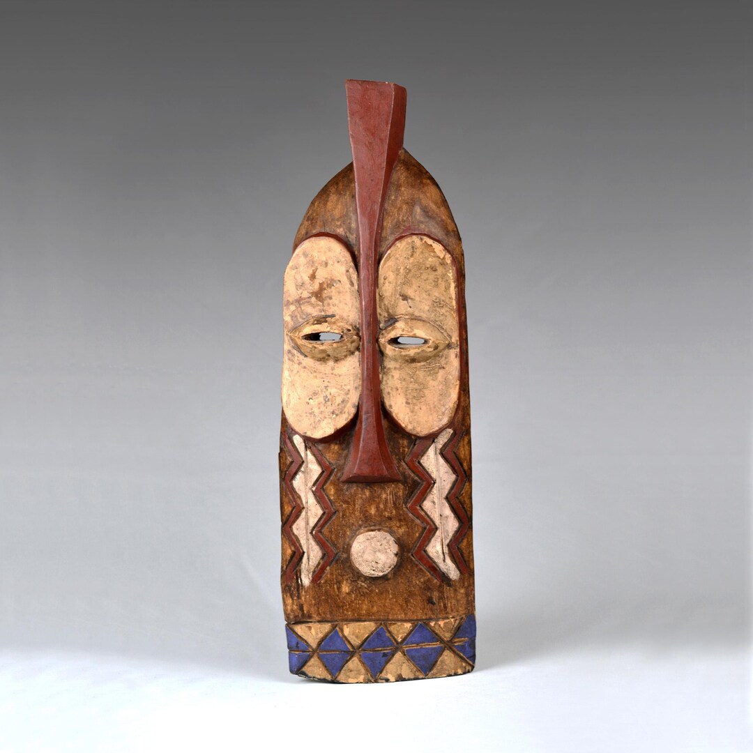 Vintage African Tribal Art Handmade Wooden Ceremonial Spiritual Mask ...