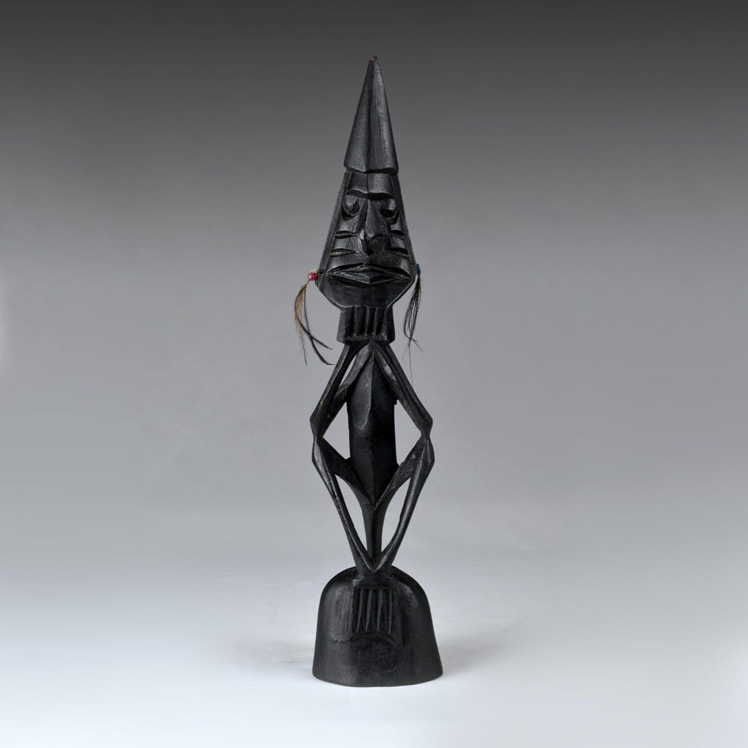 Vintage Hand Carved Ancestor Figure - Papua New Guinea Tribal Art 17.4 ...