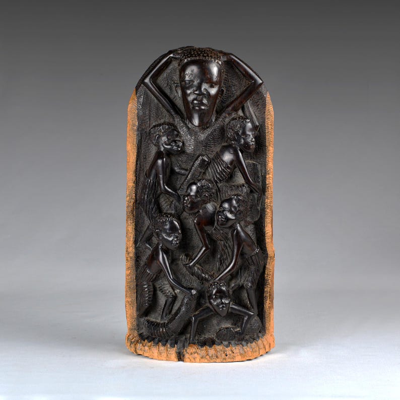 Vintage Makonde Ebony Tree of Life Sculpture: Tanzanian Tribal Art (11. ...