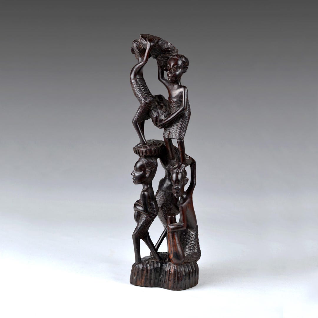 Vintage African Art Tanzanian Tribal Art Hand Carved Ebony Makonde ...