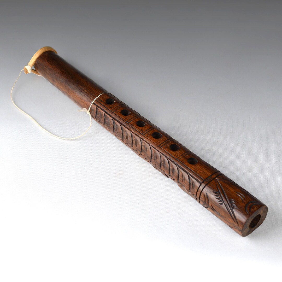 Vintage Hand Carved Sundanese Suling Flute: Southeast Asian Folk ...