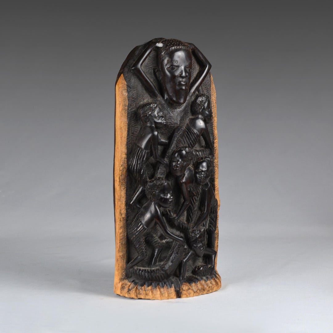 Vintage Makonde Ebony Tree of Life Sculpture: Tanzanian Tribal Art (11. ...