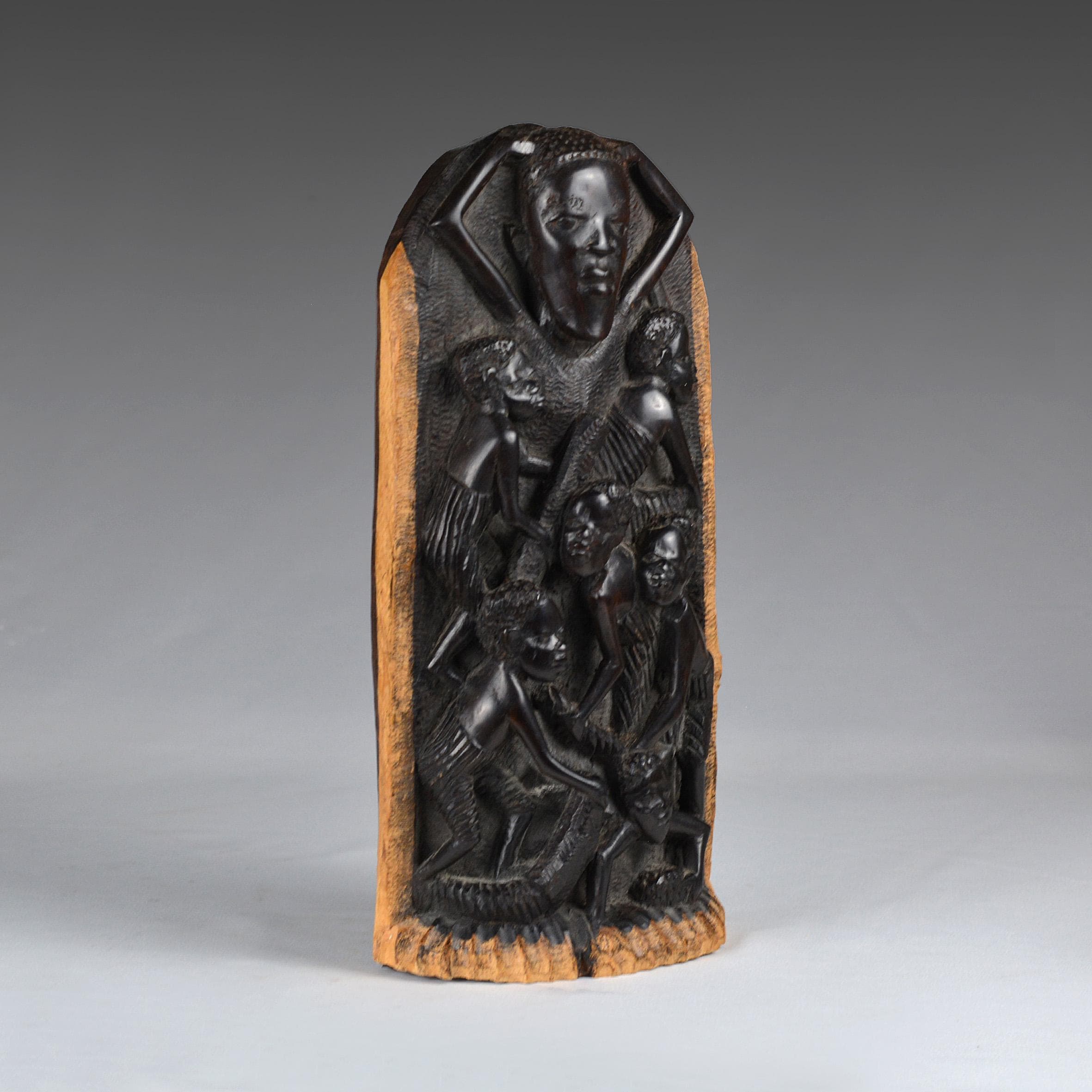 Vintage Makonde Ebony Tree of Life Sculpture: Tanzanian Tribal Art (11. ...