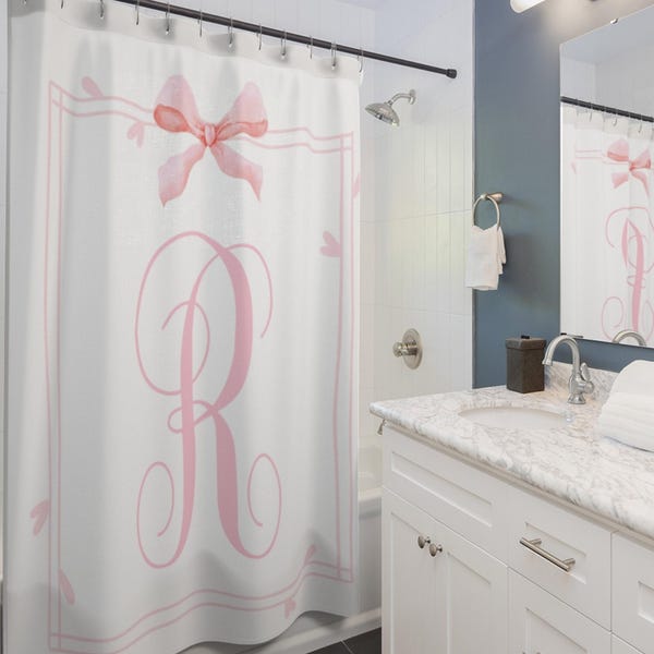 Monogram Curtain - Etsy