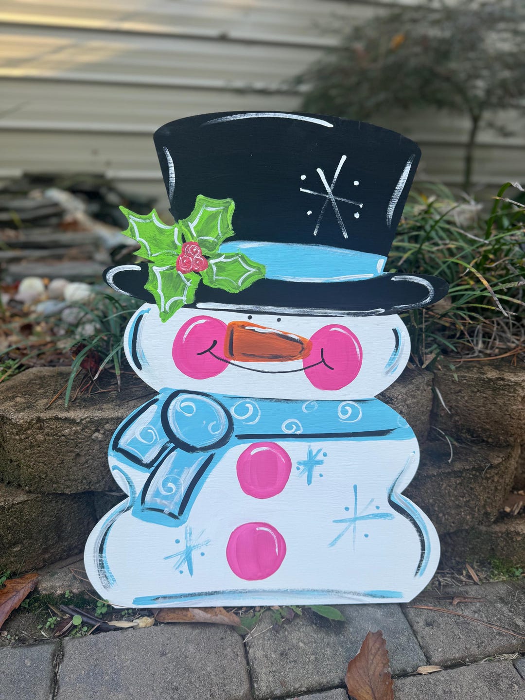 Christmas Door Decoration, Porch Leaner, Snowman Door Hanger, Front ...